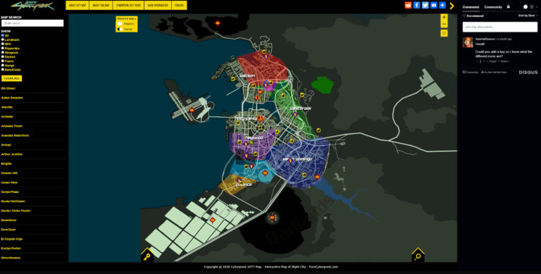 Cyberpunk 2077 Interactive Map v1.1 Live - Pure Cyberpunk